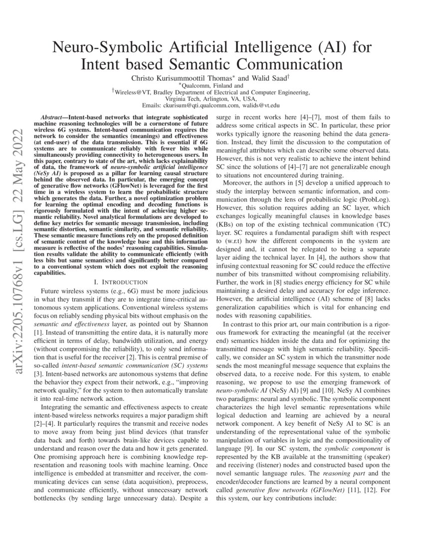 Neuro-Symbolic Artificial Intelligence (AI) for Intent based Semantic ...