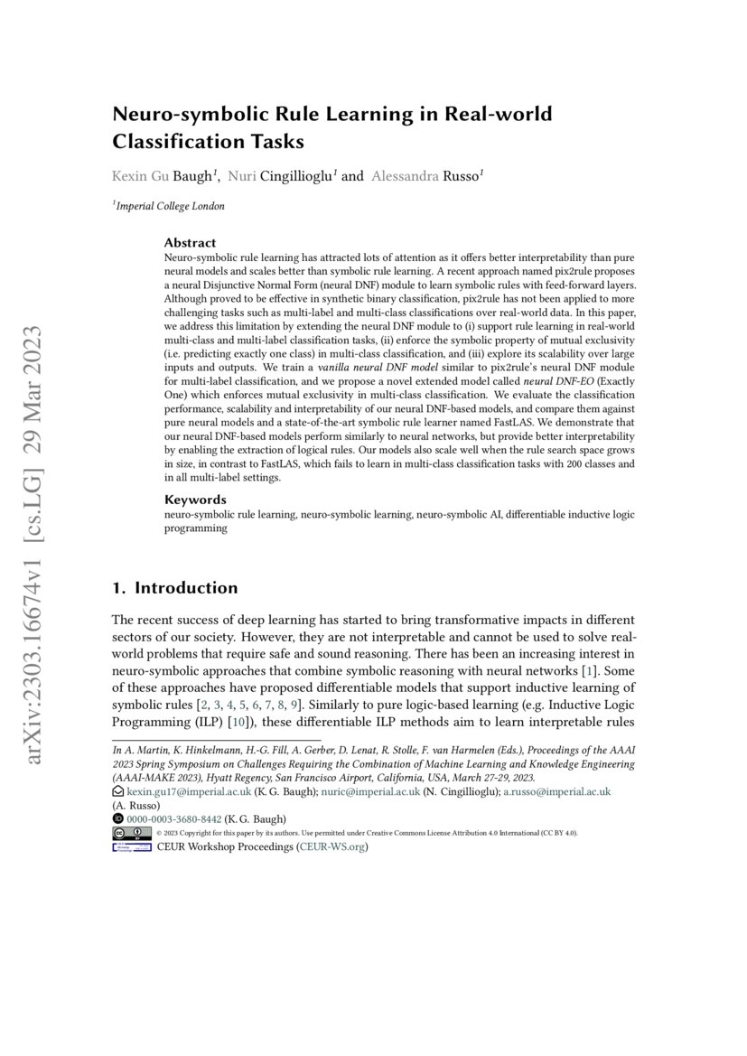 Neuro Symbolic Rule Learning In Real World Classification Tasks Deepai