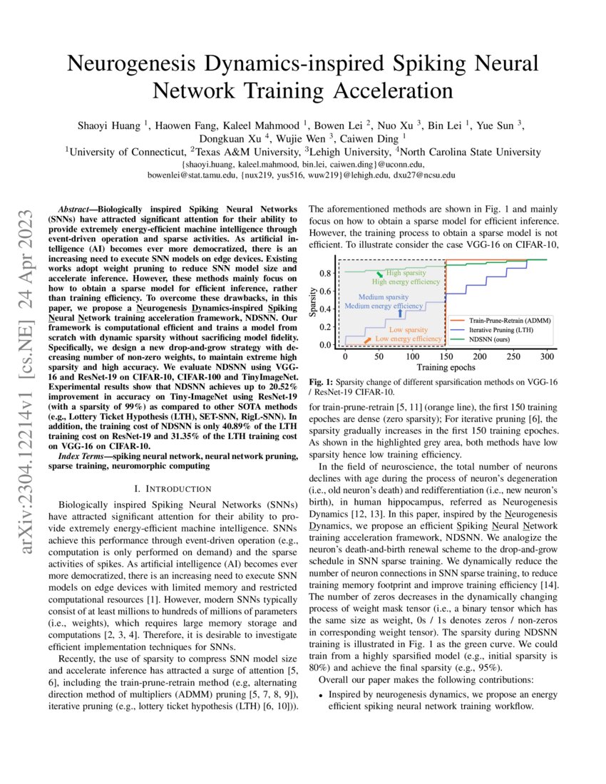 Neurogenesis Dynamics-inspired Spiking Neural Network Training ... Neurogenesis Dynamics-inspired Spiking Neural Network Training ...