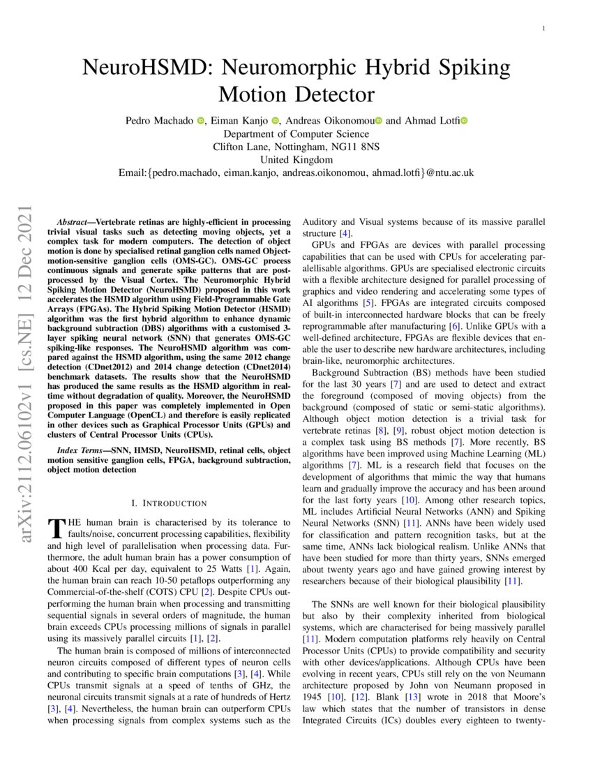 Neurohsmd Neuromorphic Hybrid Spiking Motion Detector Deepai