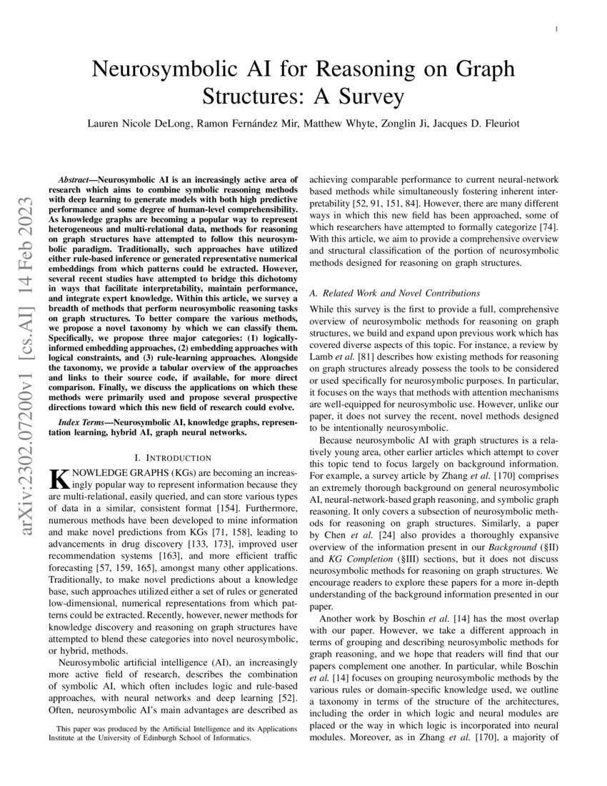 Neurosymbolic Ai For Reasoning On Graph Structures A Survey Deepai 2551