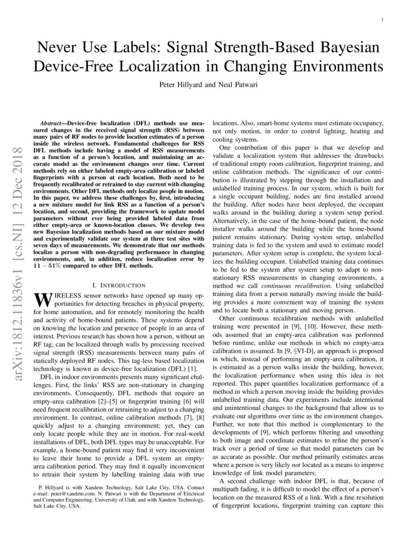 Never Use Labels: Signal Strength-Based Bayesian Device-Free Localization in Changing ...