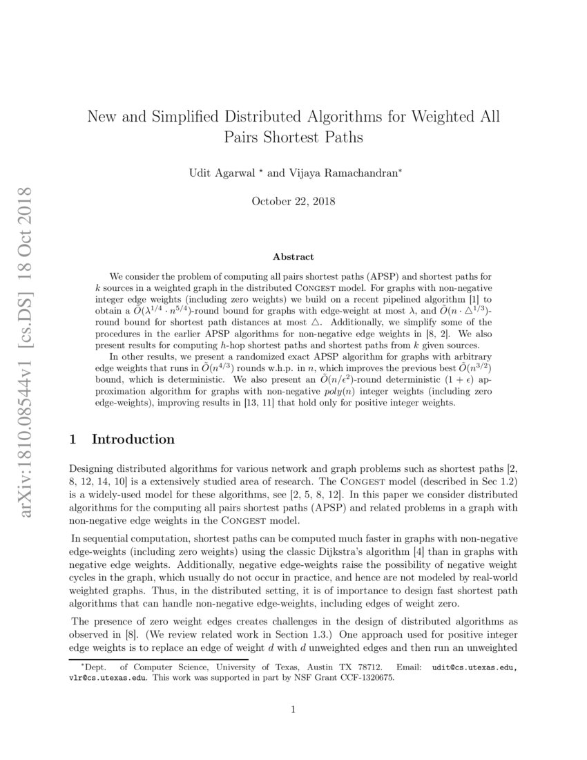 New And Simplified Distributed Algorithms For Weighted All Pairs Shortest Paths Deepai