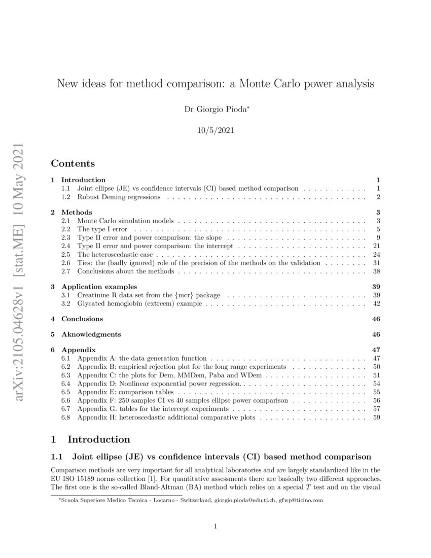 New Ideas For Method Comparison A Monte Carlo Power Analysis Deepai