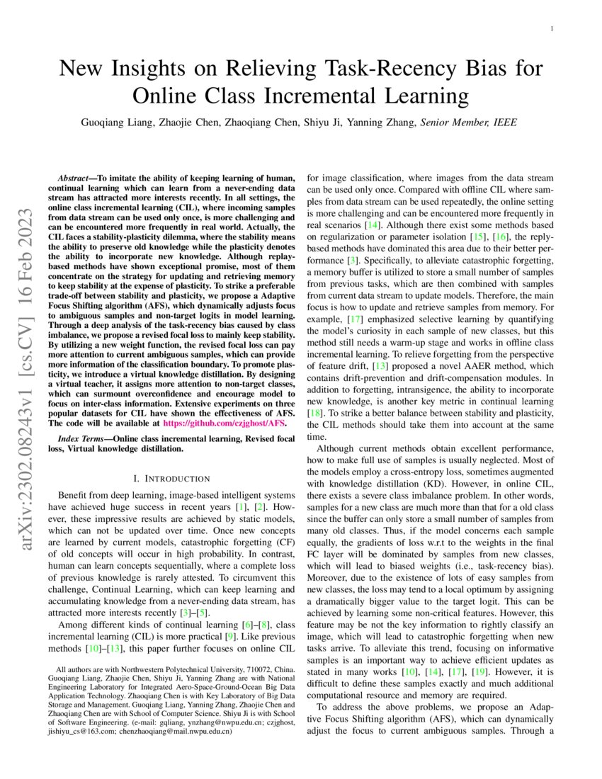 New Insights on Relieving Task-Recency Bias for Online Class Incremental Learning | DeepAI