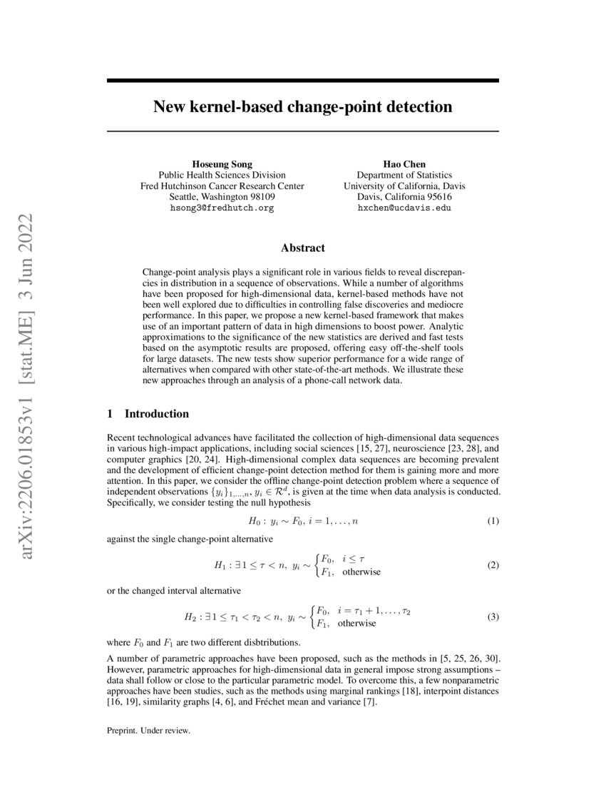 New kernel-based change-point detection | DeepAI
