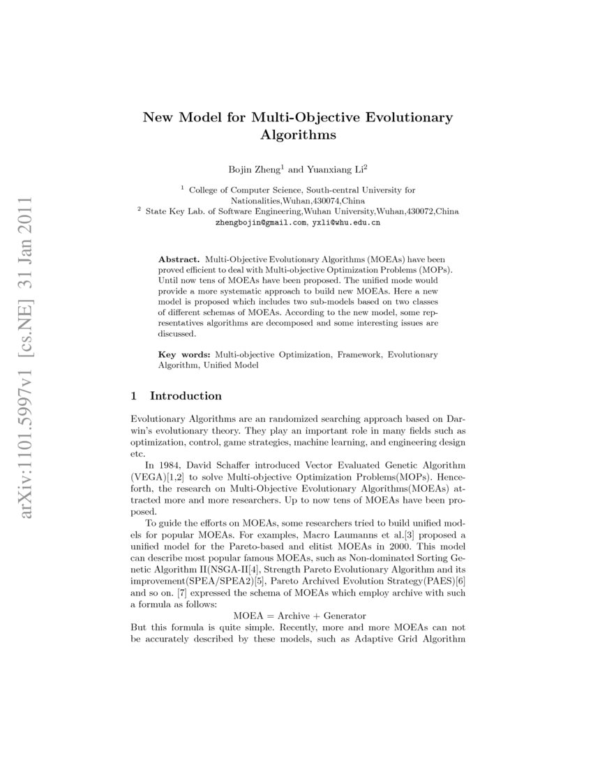 New Model For Multi Objective Evolutionary Algorithms Deepai 3182