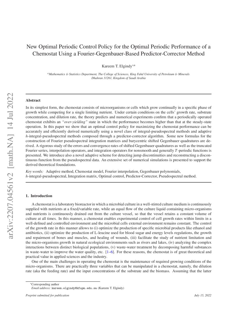 New Optimal Periodic Control Policy for the Optimal Periodic ...