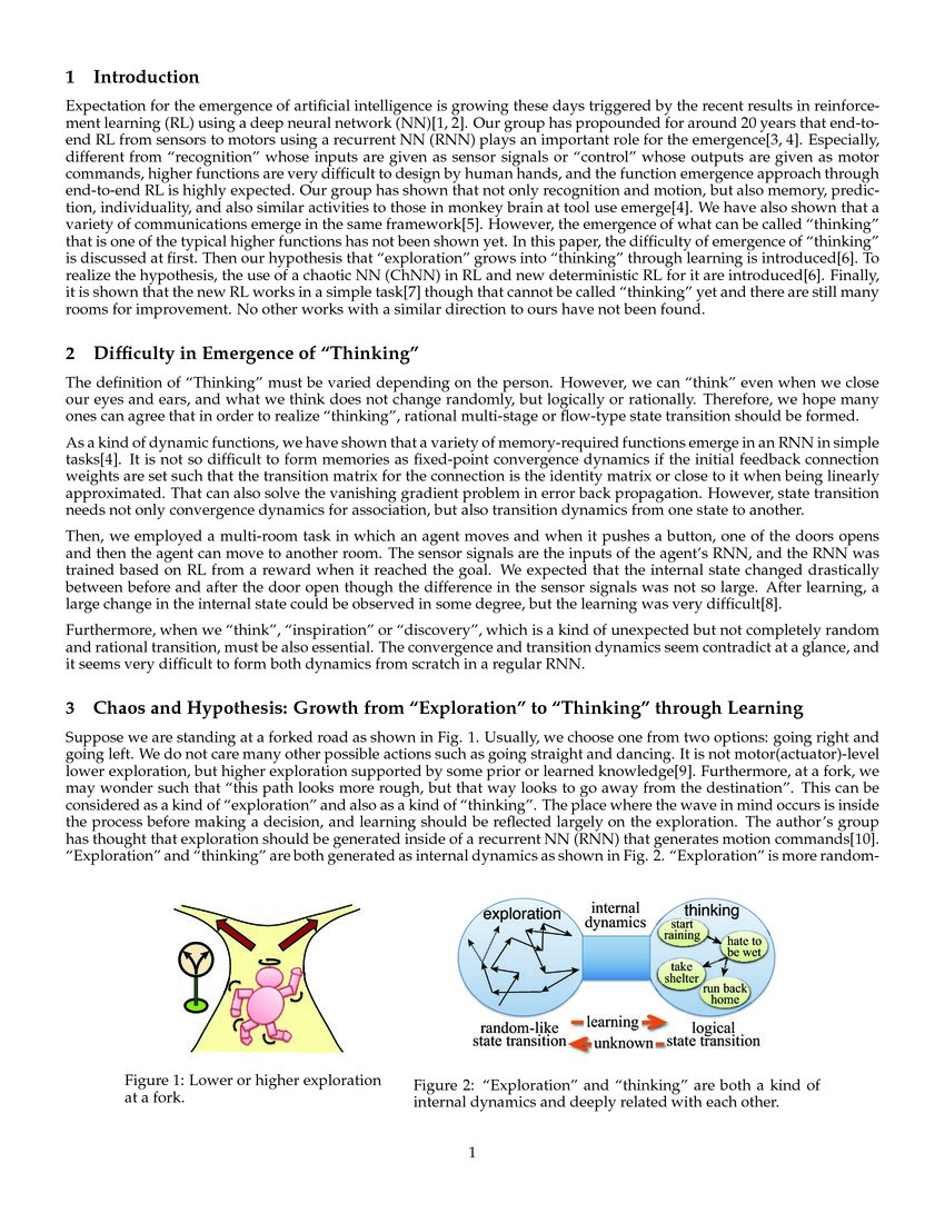 New Reinforcement Learning Using a Chaotic Neural Network for Emergence of "Thinking ...
