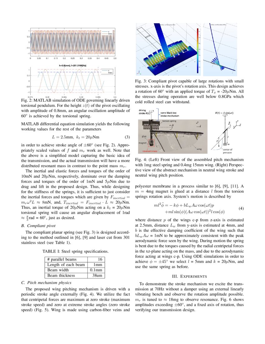New Wing Stroke and Wing Pitch Approaches for Milligram-scale Aerial ...