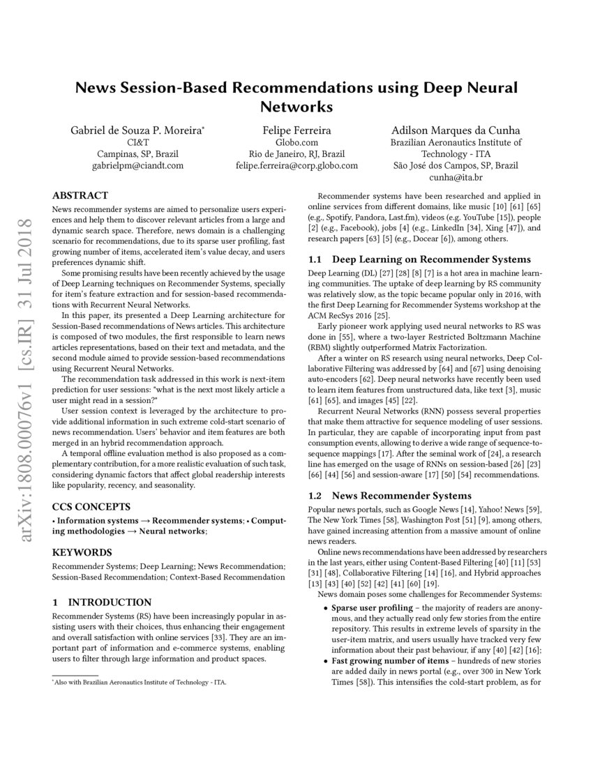 News Session-Based Recommendations using Deep Neural Networks | DeepAI