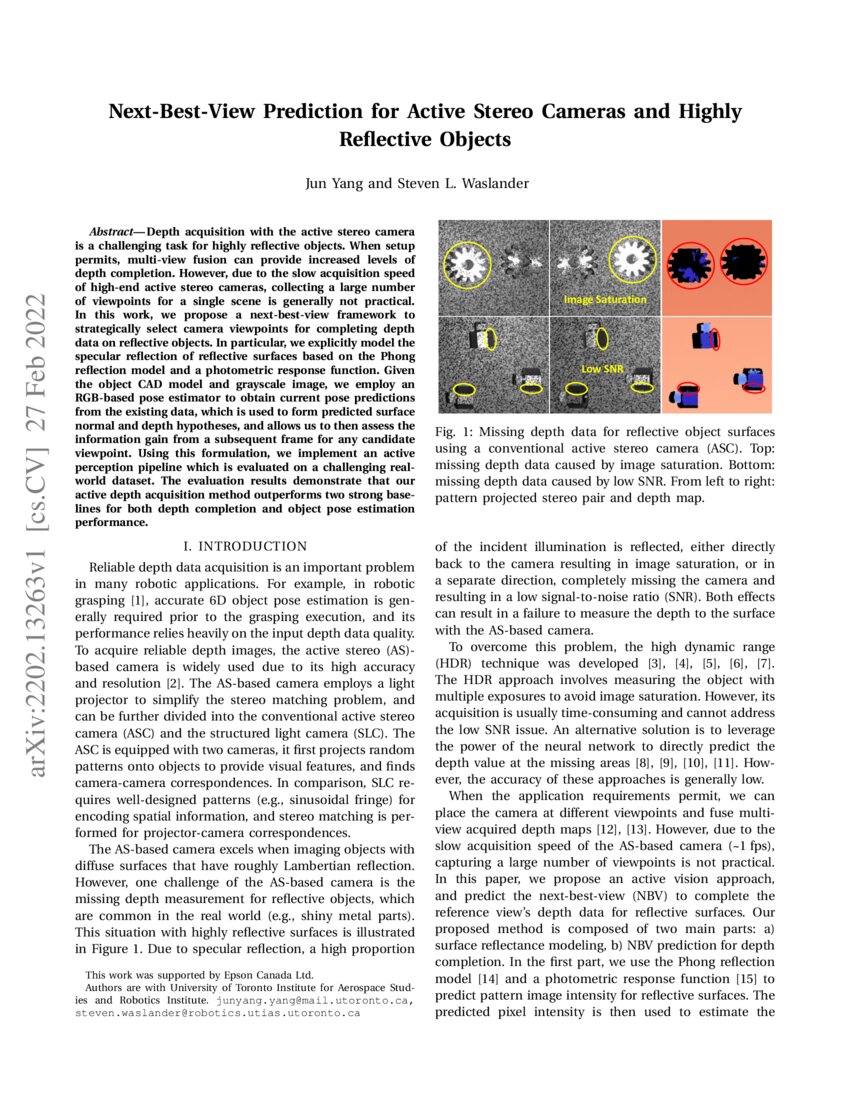 Next-Best-View Prediction for Active Stereo Cameras and Highly ...