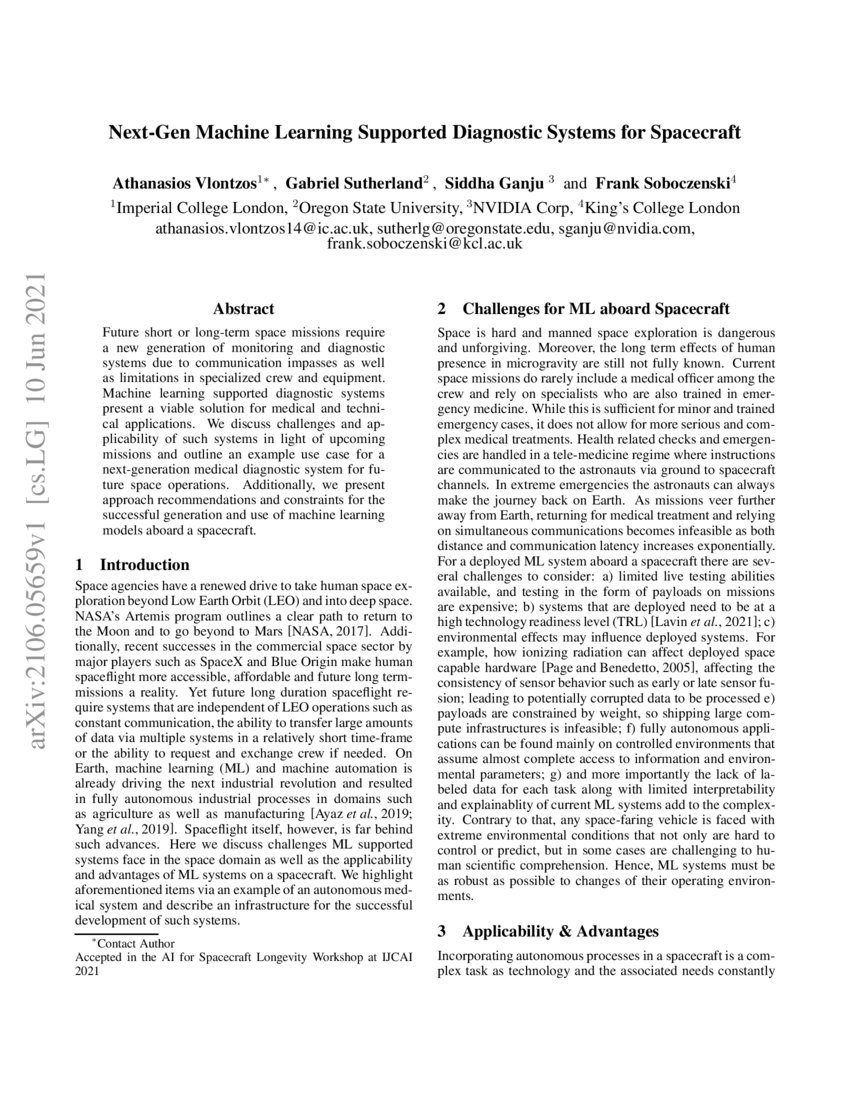 Next-Gen Machine Learning Supported Diagnostic Systems for Spacecraft ...