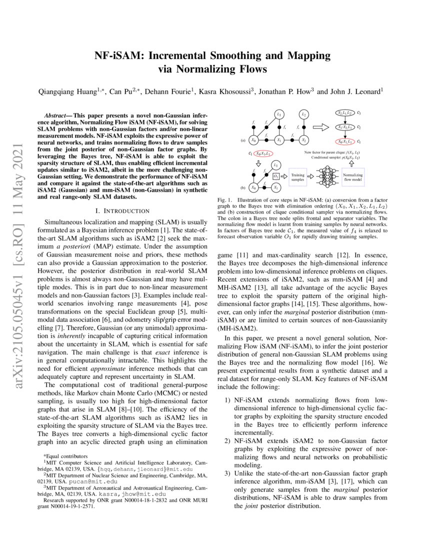 NF-iSAM: Incremental Smoothing and Mapping via Normalizing Flows | DeepAI