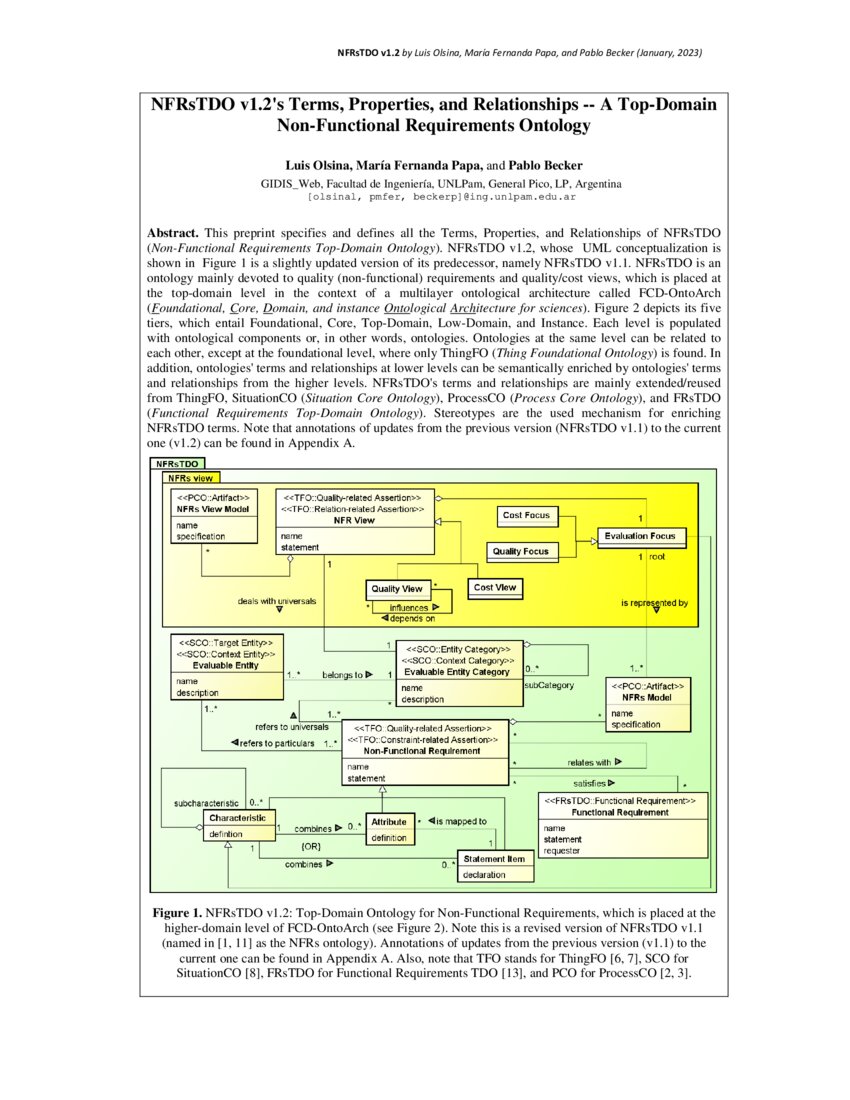 NFRsTDO v1.2's Terms, Properties, and Relationships – A Top-Domain Non ...