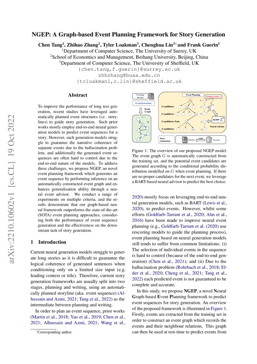 NGEP: A Graph-based Event Planning Framework for Story Generation | DeepAI