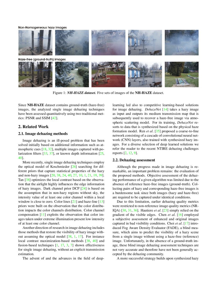 NH-HAZE: An Image Dehazing Benchmark with Non-Homogeneous Hazy and Haze ...