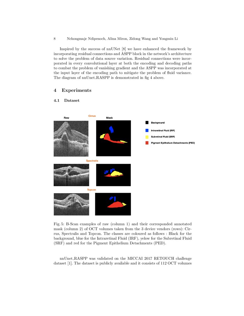 Nnunet Raspp For Retinal Oct Fluid Detection Segmentation And Generalisation Over Variations Of