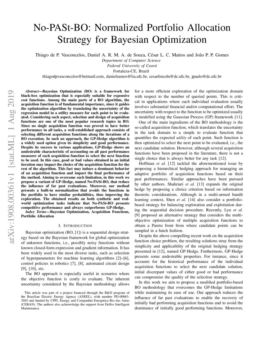 No-PASt-BO: Normalized Portfolio Allocation Strategy for Bayesian Optimization | DeepAI