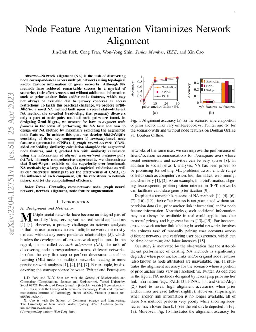 Node Feature Augmentation Vitaminizes Network Alignment | DeepAI Node Feature Augmentation Vitaminizes Network Alignment | DeepAI