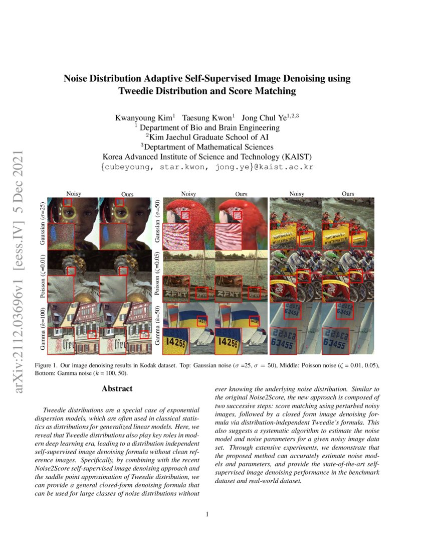 Noise Distribution Adaptive Self-Supervised Image Denoising using ...