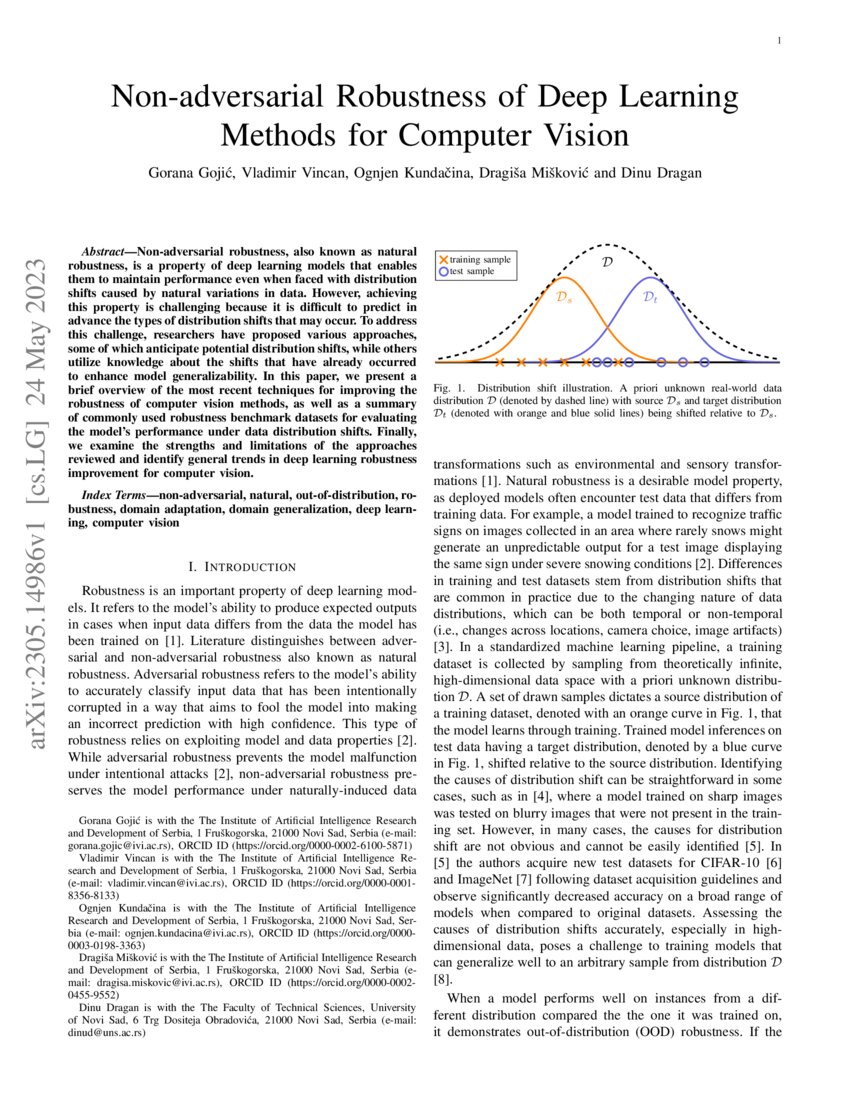 Non-adversarial Robustness of Deep Learning Methods for Computer Vision ... Non-adversarial Robustness of Deep Learning Methods for Computer Vision ...