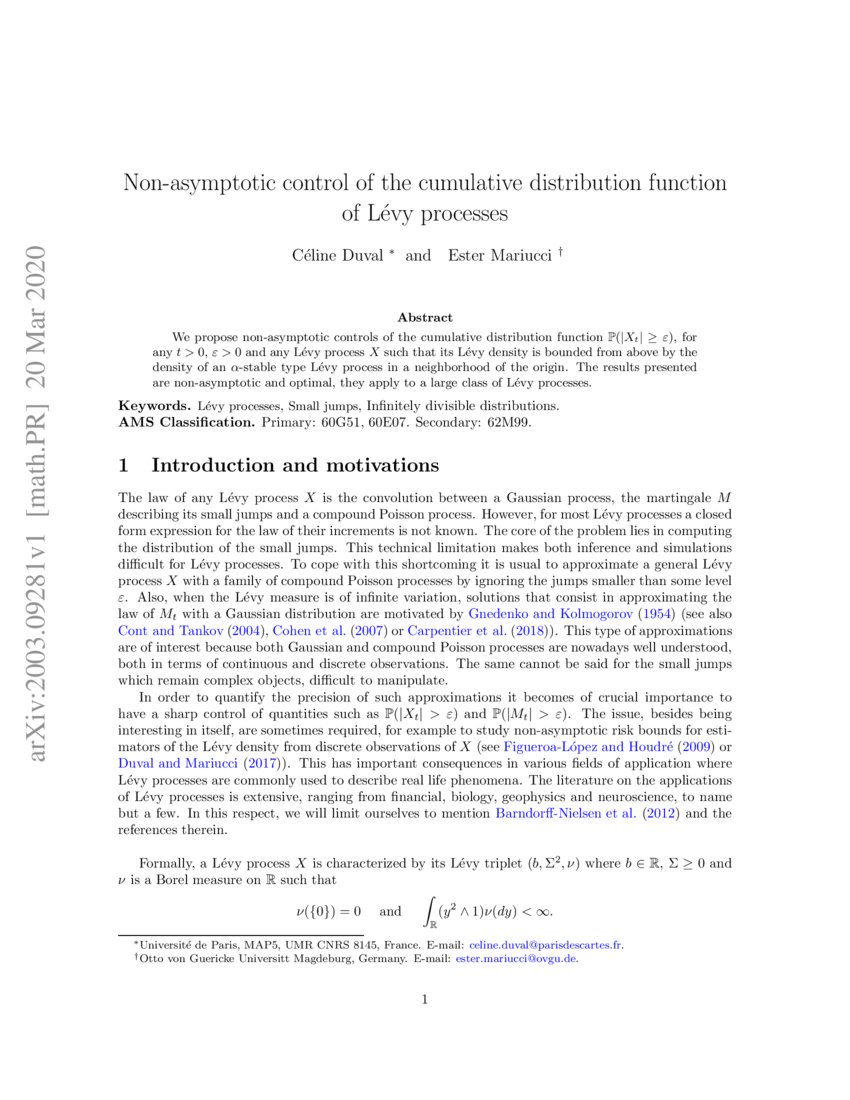 Non-asymptotic control of the cumulative distribution function of Lévy ...