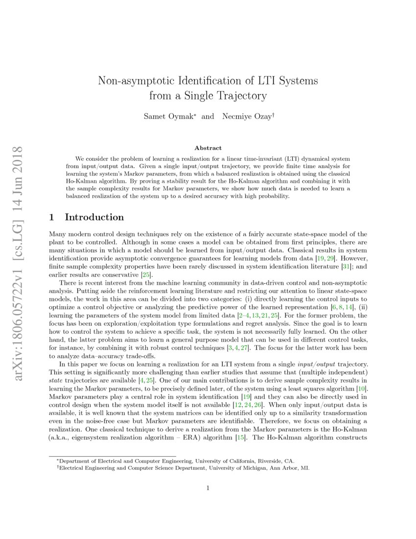 Non Asymptotic Identification Of Lti Systems From A Single Trajectory