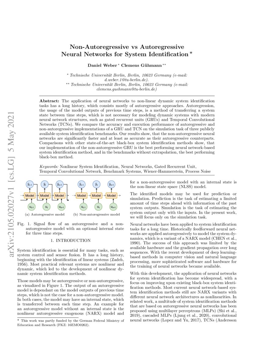 Non-Autoregressive vs Autoregressive Neural Networks for System ...