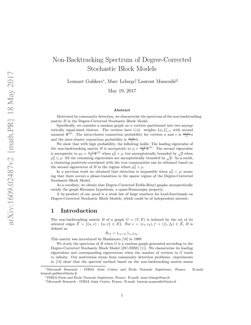 Non Backtracking Spectrum Of Degree Corrected Stochastic Block Models