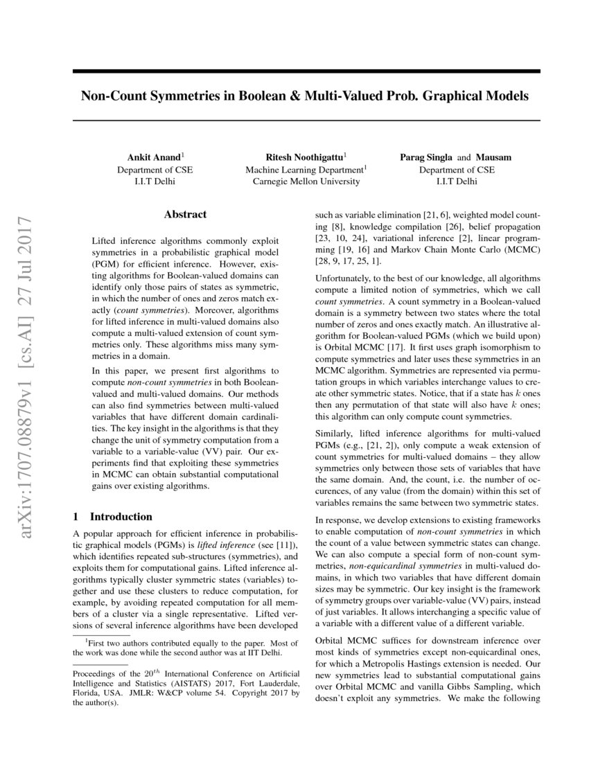 Non Count Symmetries In Boolean And Multi Valued Prob Graphical Models Deepai
