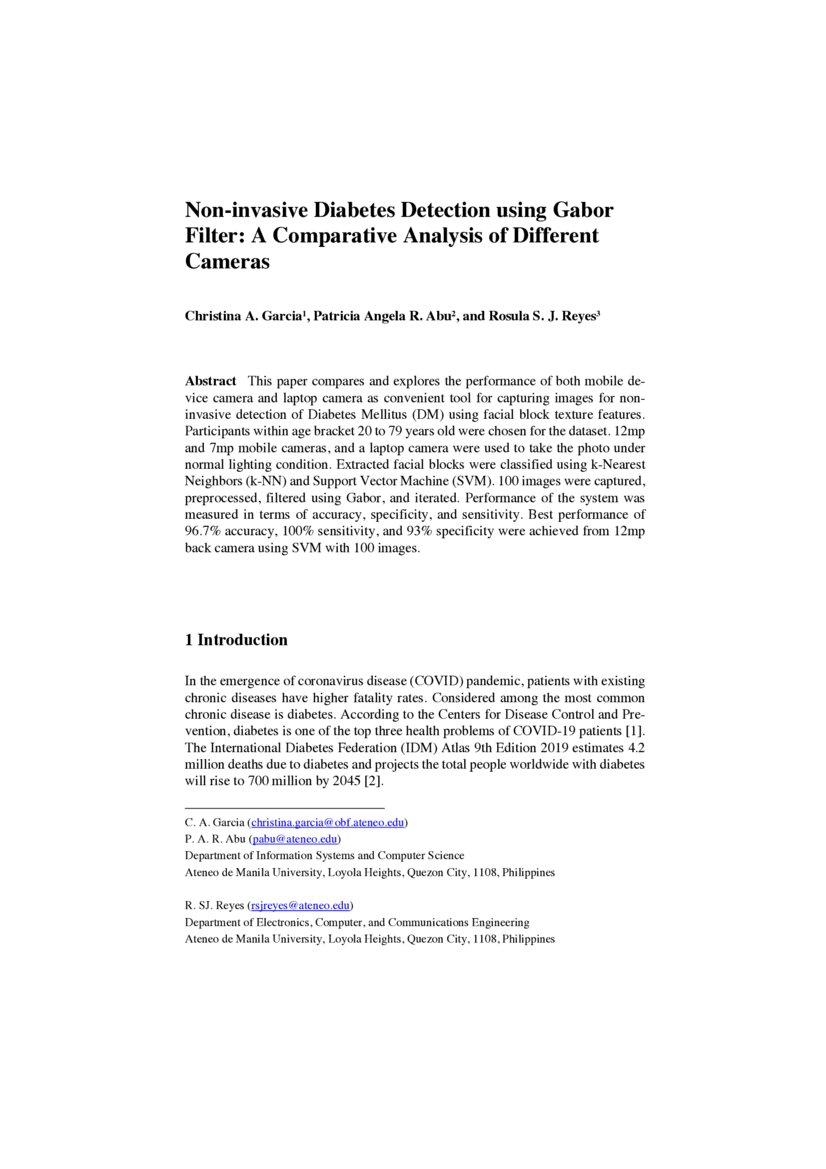 Non Invasive Diabetes Detection Using Gabor Filter A Comparative