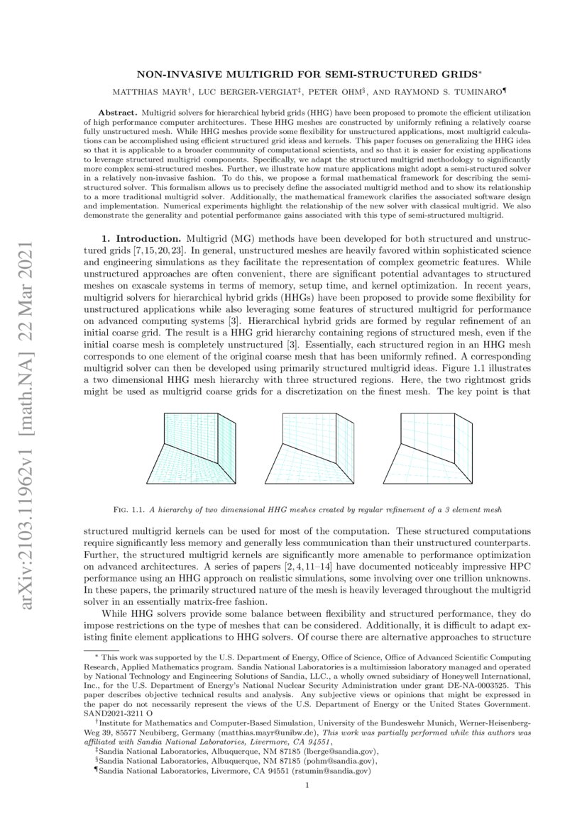 Non-invasive multigrid for semi-structured grids | DeepAI