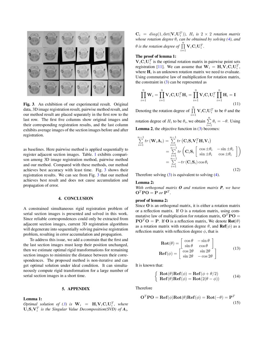 Non-iterative Simultaneous Rigid Registration Method for Serial Sections of Biological Tissue ...