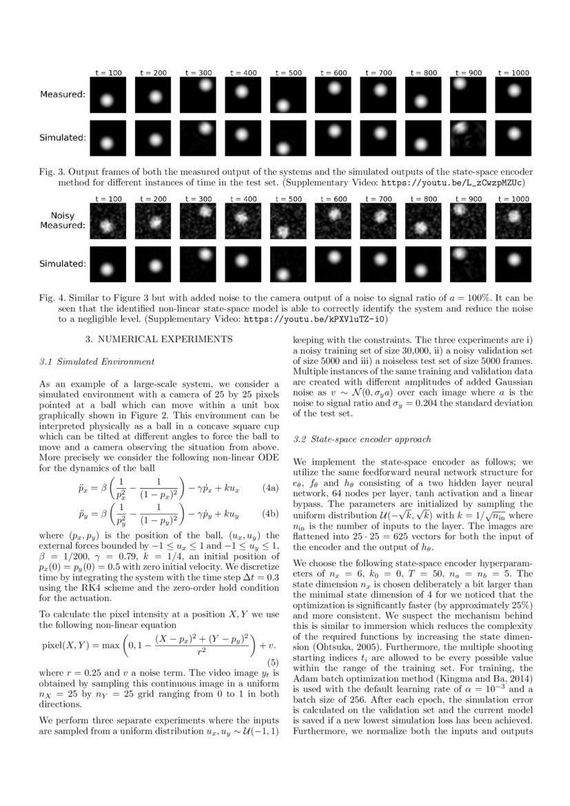 Non Linear State Space Model Identification From Video Data Using Deep Encoders Deepai