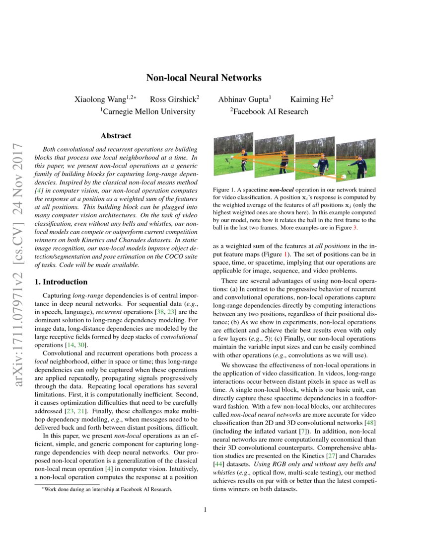 Non-local Neural Networks | DeepAI