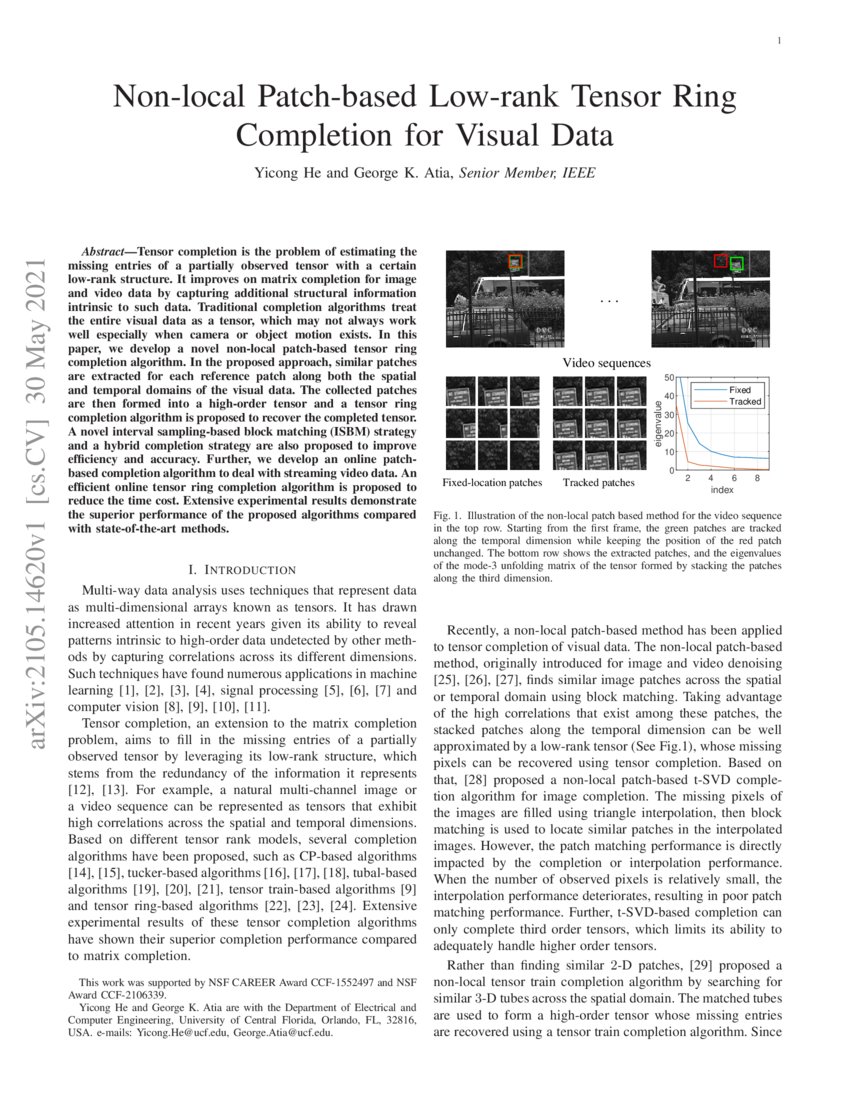 Non-local Patch-based Low-rank Tensor Ring Completion for Visual Data | DeepAI