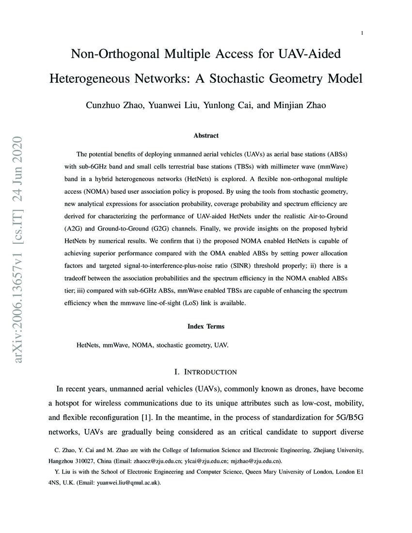 Non-Orthogonal Multiple Access for UAV-Aided Heterogeneous Networks: A Stochastic Geometry Model ...