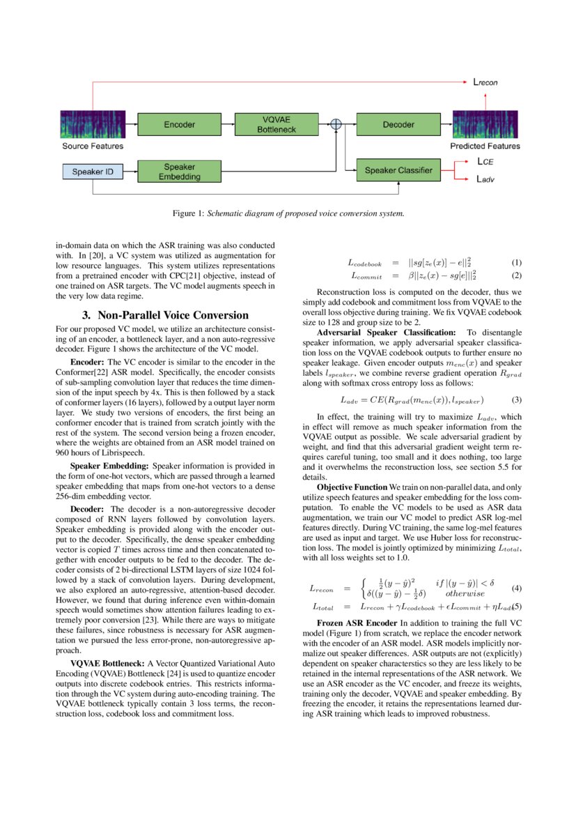 Non Parallel Voice Conversion For Asr Augmentation Deepai 