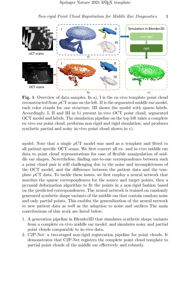 Non-rigid Point Cloud Registration for Middle Ear Diagnostics with Endoscopic Optical Coherence ...