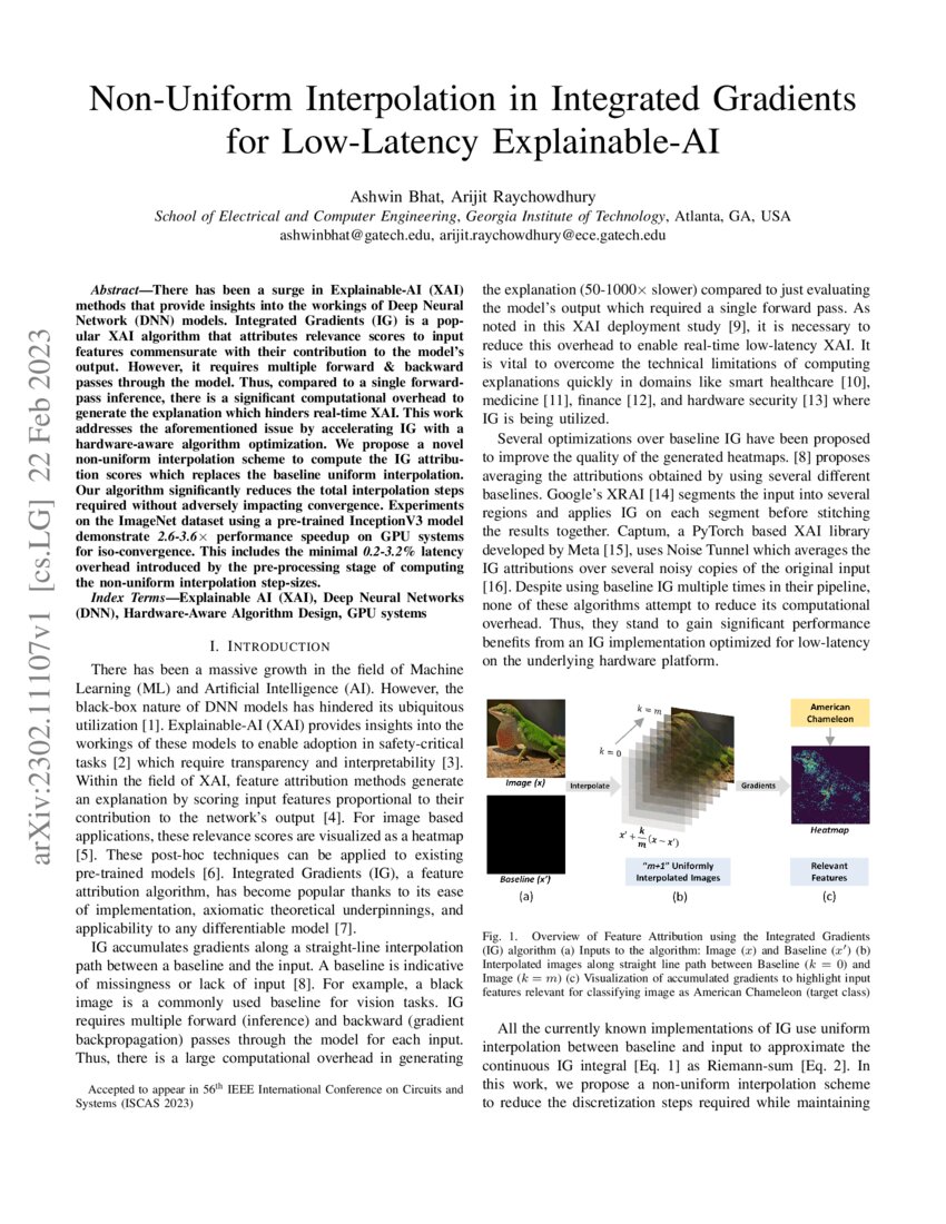 Non-Uniform Interpolation in Integrated Gradients for Low-Latency ... Non-Uniform Interpolation in Integrated Gradients for Low-Latency ...