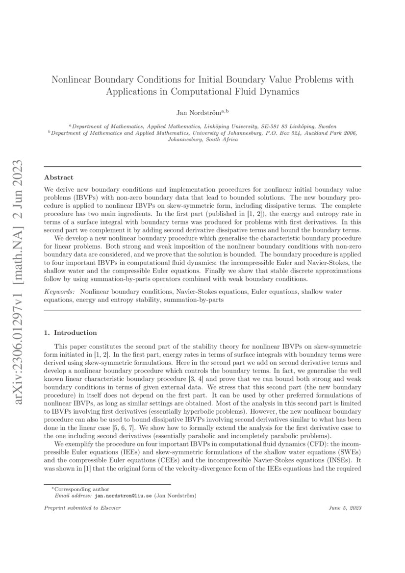 Nonlinear Boundary Conditions for Initial Boundary Value Problems with ... Nonlinear Boundary Conditions for Initial Boundary Value Problems with ...