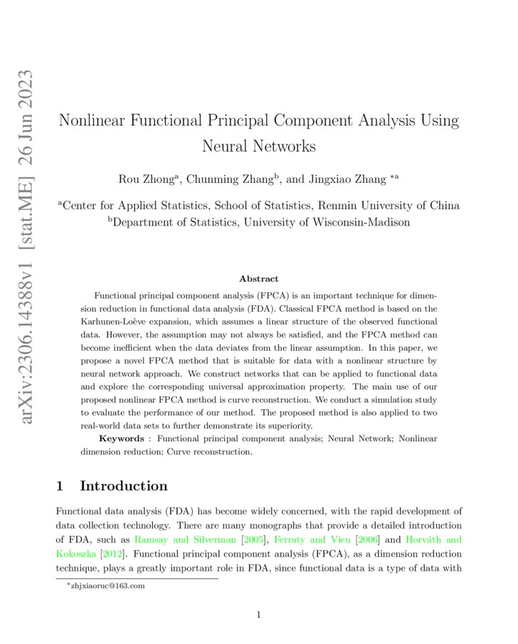 Nonlinear Functional Principal Component Analysis Using Neural Networks Deepai