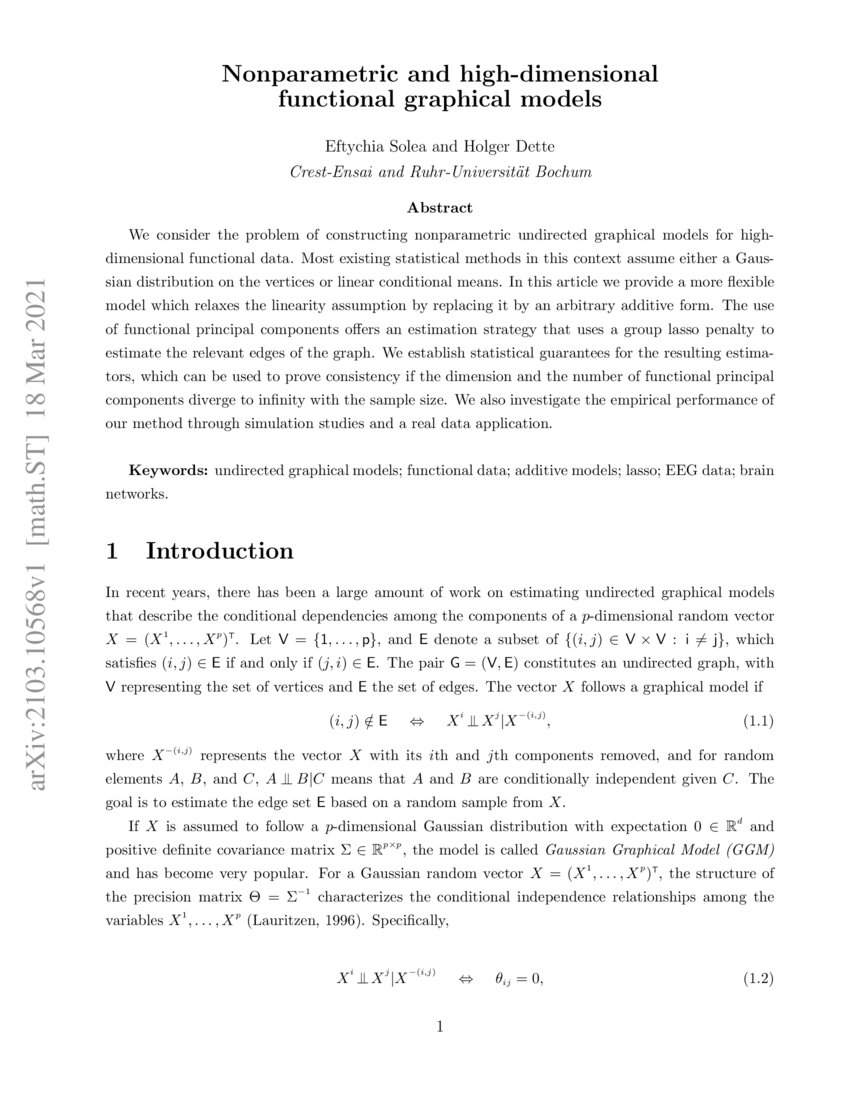 Nonparametric And High Dimensional Functional Graphical Models Deepai 