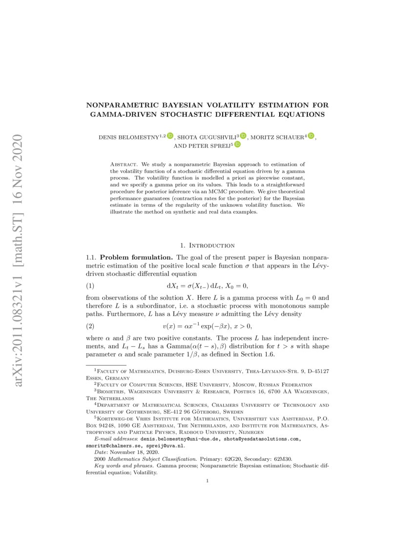 Nonparametric Bayesian Volatility Estimation For Gamma Driven