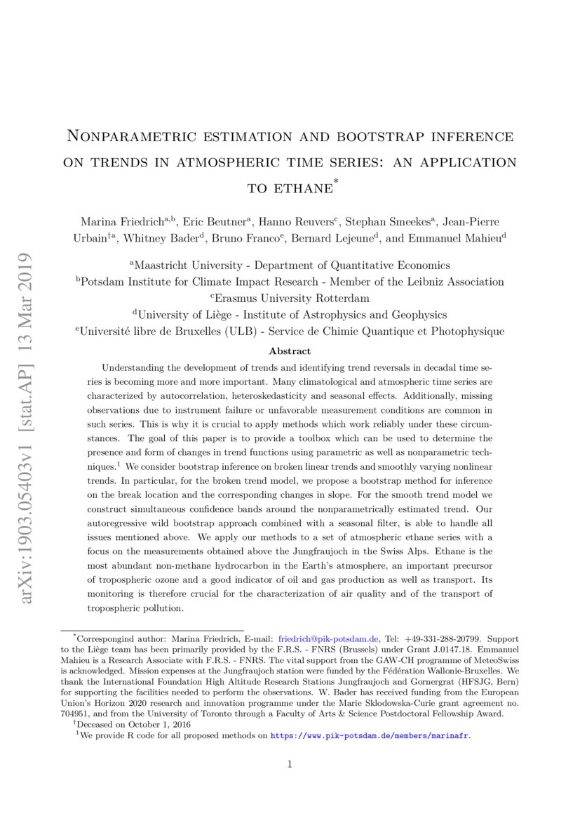 Nonparametric Estimation And Bootstrap Inference On Trends In