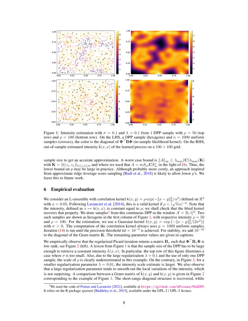 Nonparametric estimation of continuous DPPs with kernel methods | DeepAI