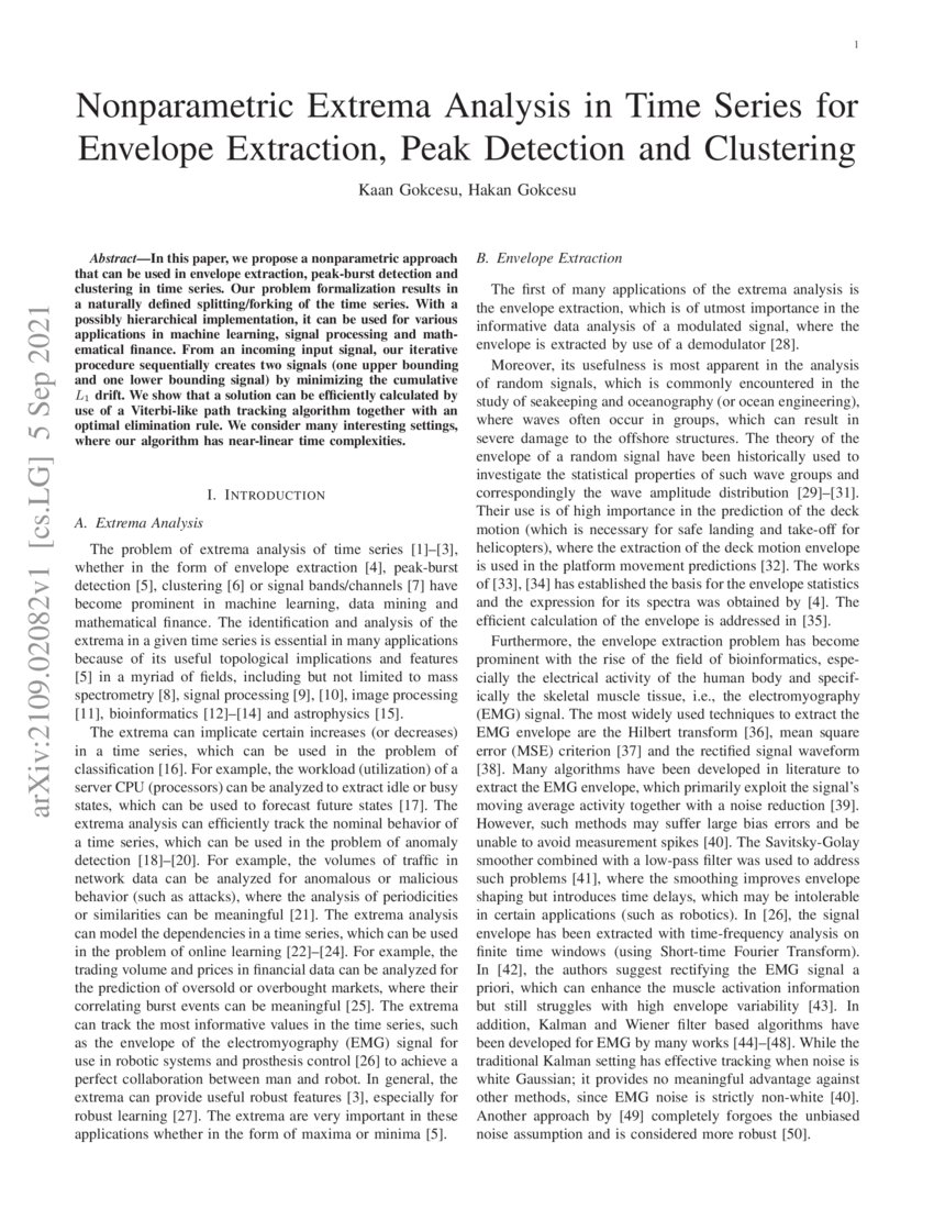 Nonparametric Extrema Analysis in Time Series for Envelope Extraction, Peak Detection and ...
