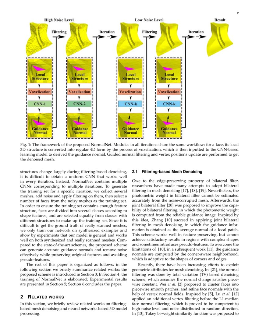 Normalnet Learning Based Guided Normal Filtering For Mesh Denoising Deepai