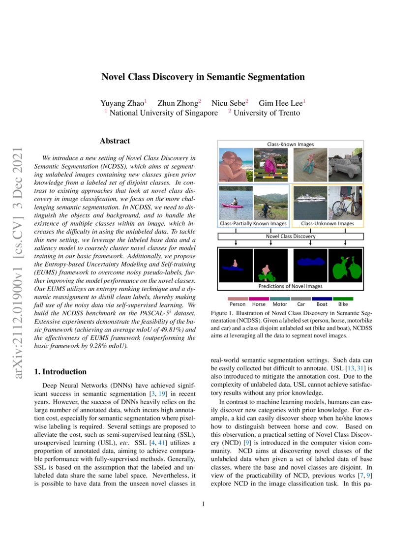 Novel Class Discovery in Semantic Segmentation | DeepAI